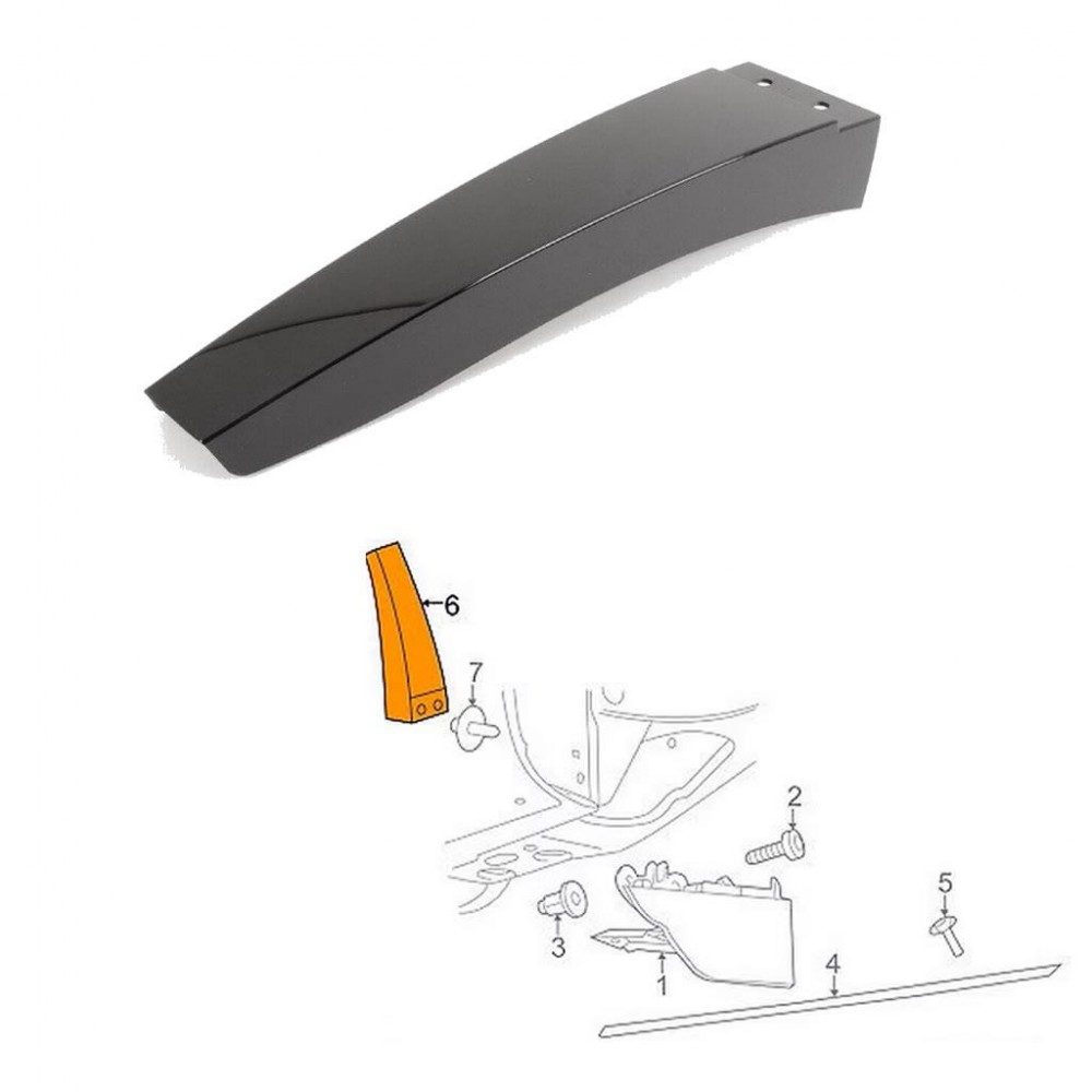 Otozet - VW Jetta MK6 Sol Kapı Direk Yan Kaplaması 2011 - 2018 5C6853289041