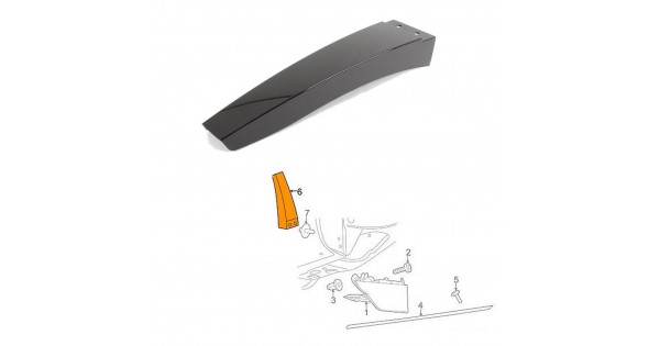 Otozet - VW Jetta MK6 Sol Kapı Direk Yan Kaplaması 2011 - 2018 5C6853289041